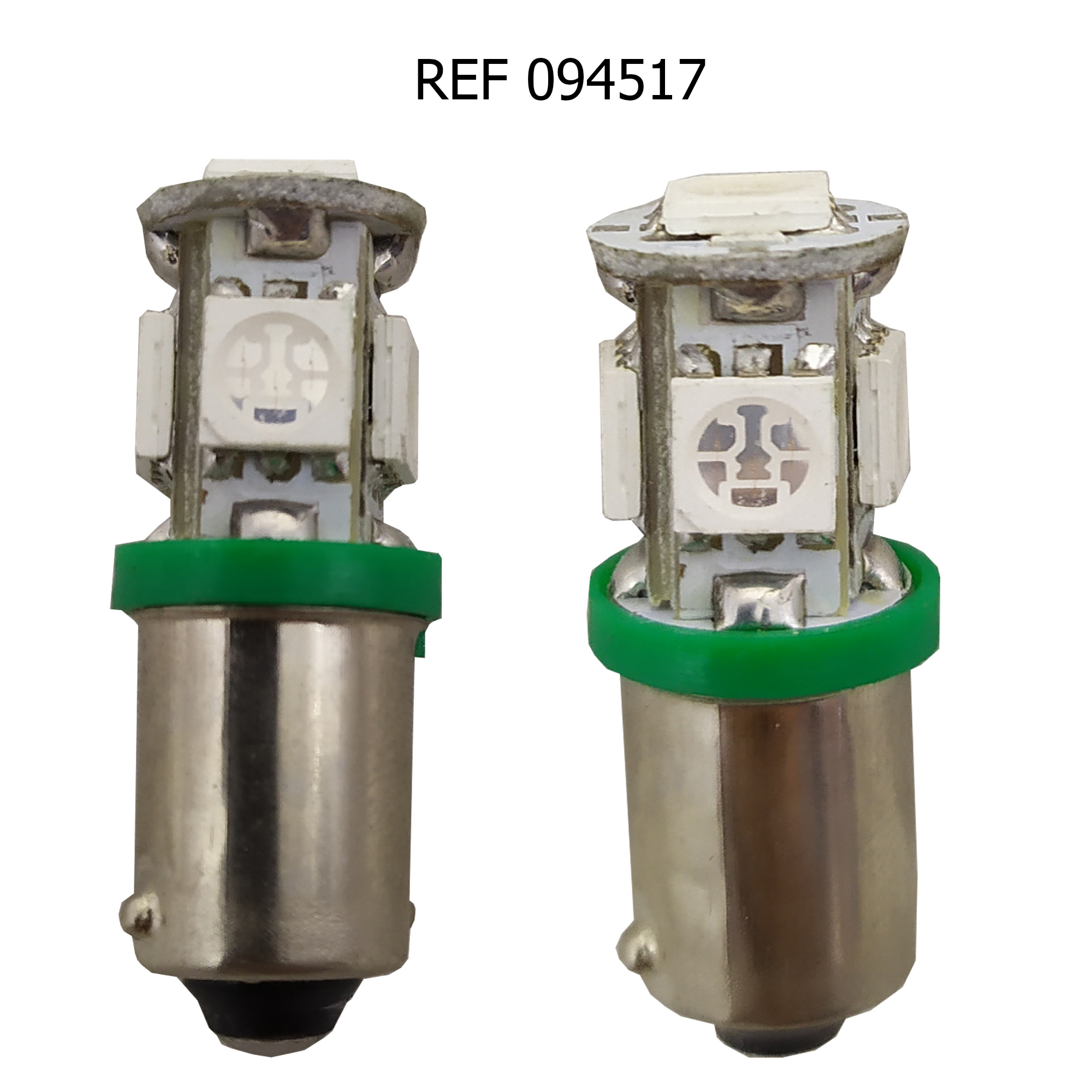 Bombillo 53 12V Pina 5 Led -5050 Verde Jgo X2 094517